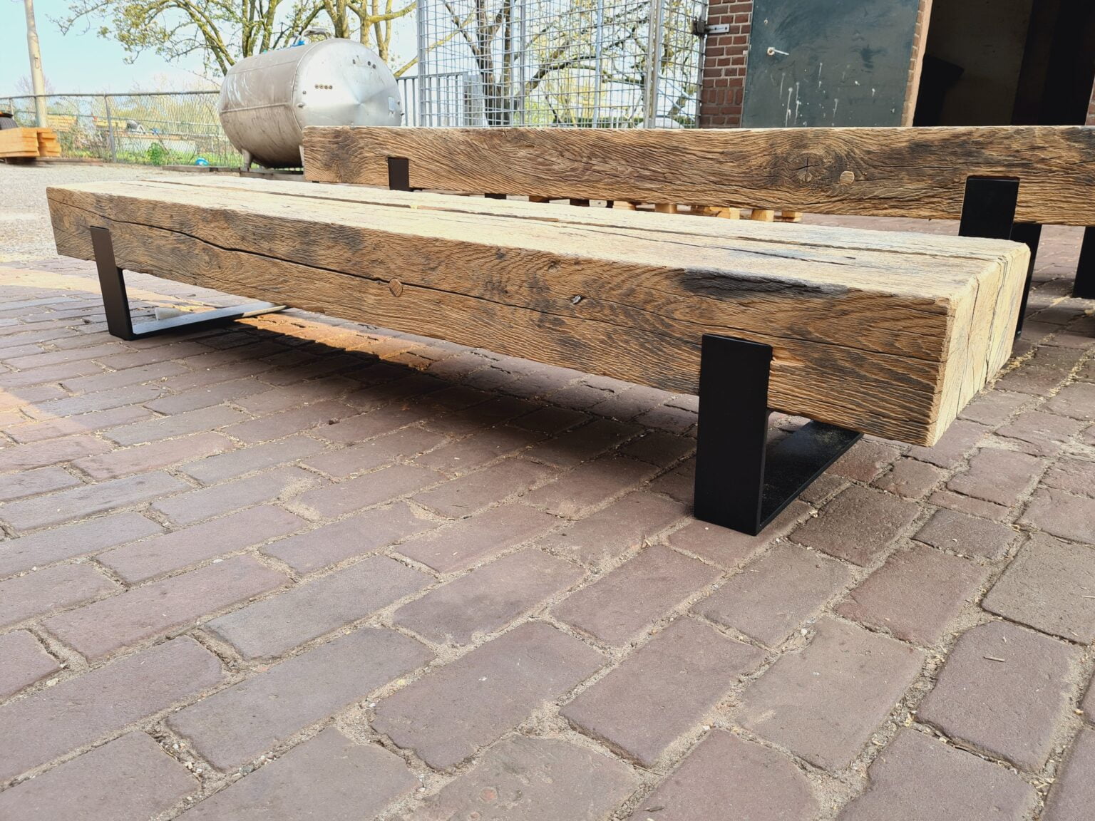 Balken tv meubel op maat gemaakt - Hout van toen